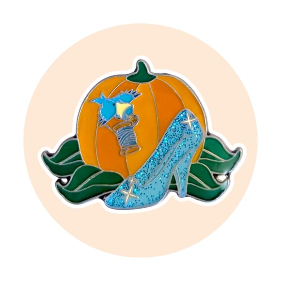 Disney | Accessories | Cinderella Disney Loungefly Pin Glitter Glass ...